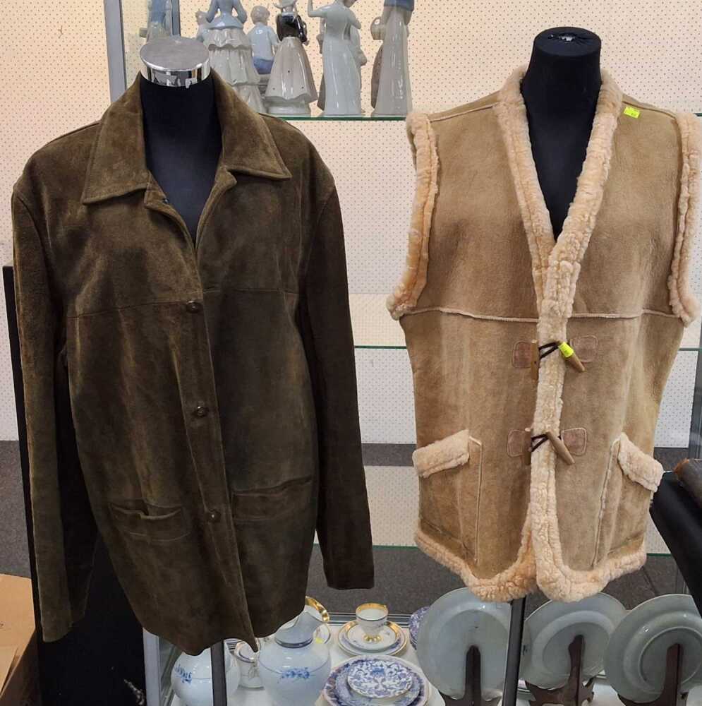 LEATHER JACKET & SHEEPSKIN VEST